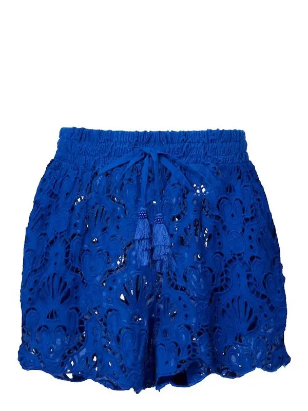 Farm Rio Floral Lace Shorts - Blue