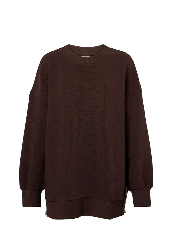 Varley Mae Cotton-blend Ottoman Sweatshirt - Brown