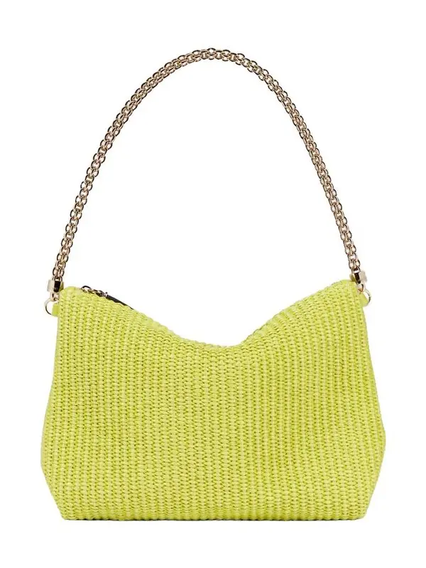 JIMMY CHOO Callie Raffia Shoulder Bag - Green