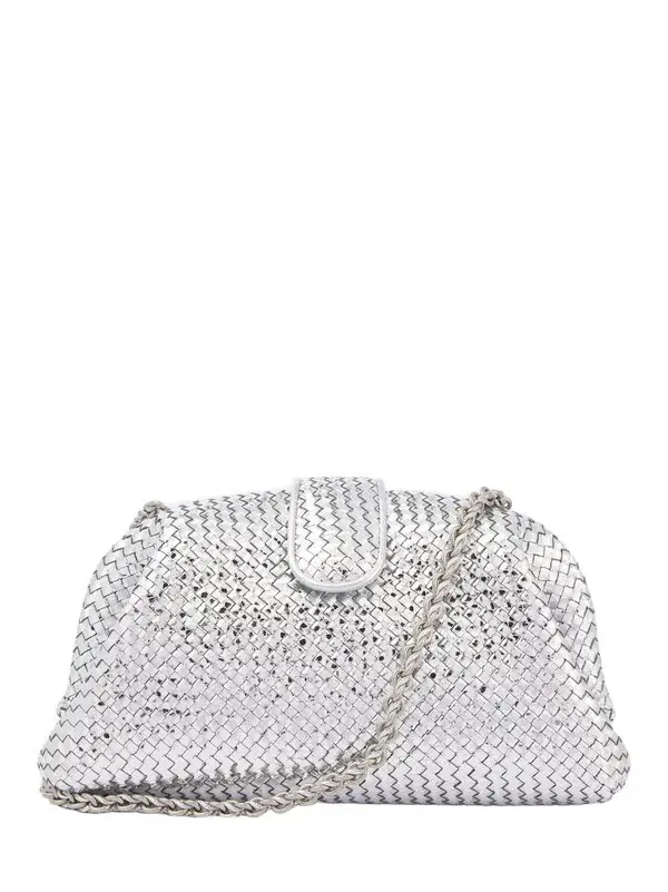 Bottega Veneta Lauren 1980 Medium Clutch - Silver