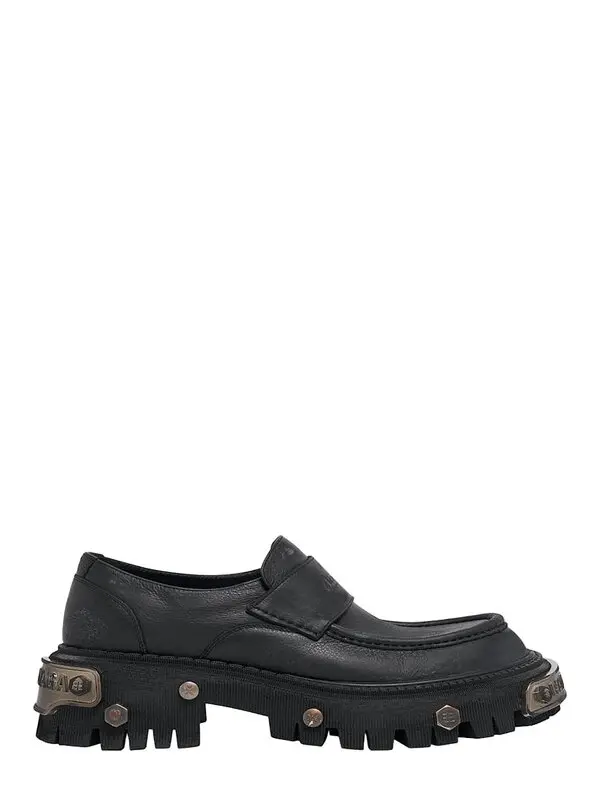 Balenciaga Tractor Leather Loafers - Black