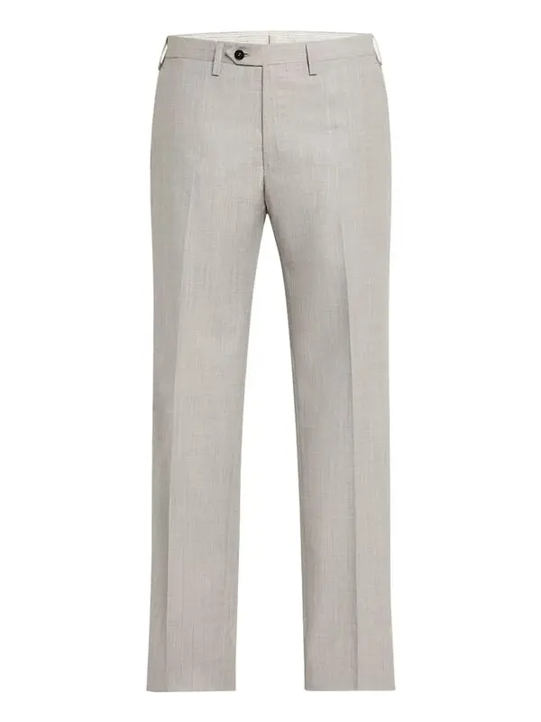 Kiton 15 Micron Flat-front Trousers - Light Gray