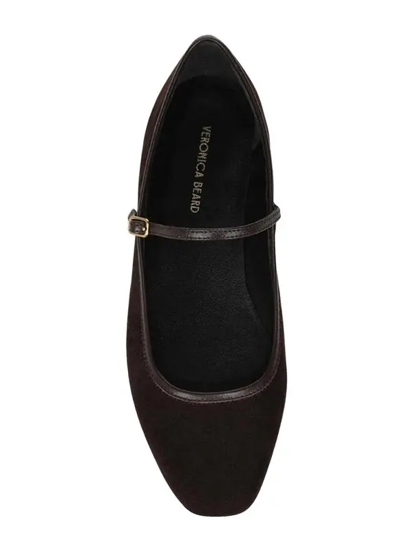 Veronica Beard Ellie Suede Ballerina Flats - Espresso