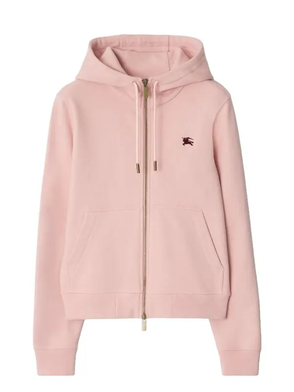 Burberry Knight Stamp Cotton Zip Hoodie - Bouquet Pink