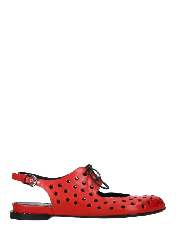 Premiata Perforated Ballerina Shoes - Red