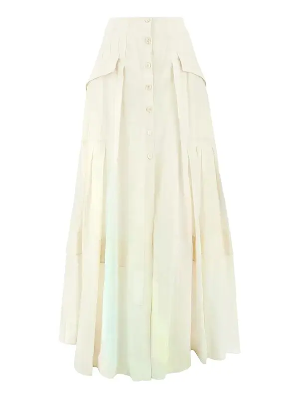 Alberta Ferretti Pleated Midi Skirt - Neutrals