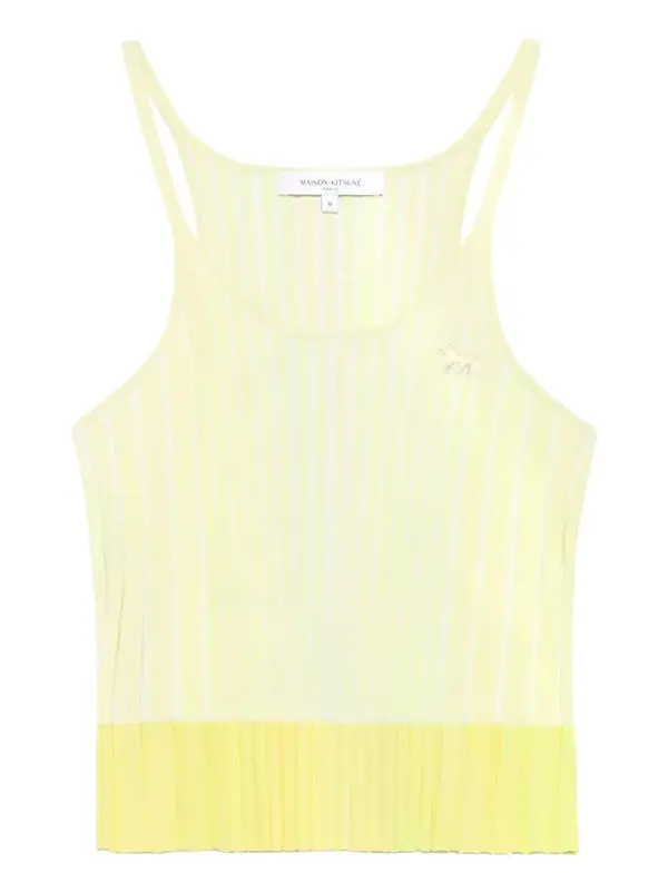 Maison Kitsuné Baby Fox-patch Ribbed Tank Top - Yellow