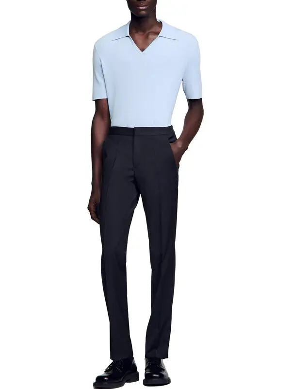 Sandro Wool Trousers With Elasticated Sides - Fonte