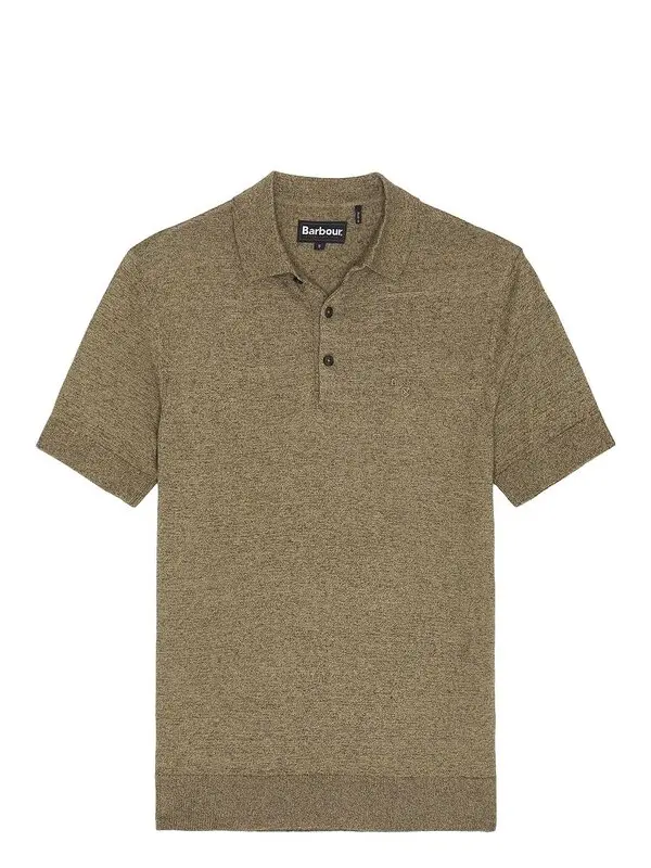 Barbour Buston Knit Polo In Army - Uniform Green