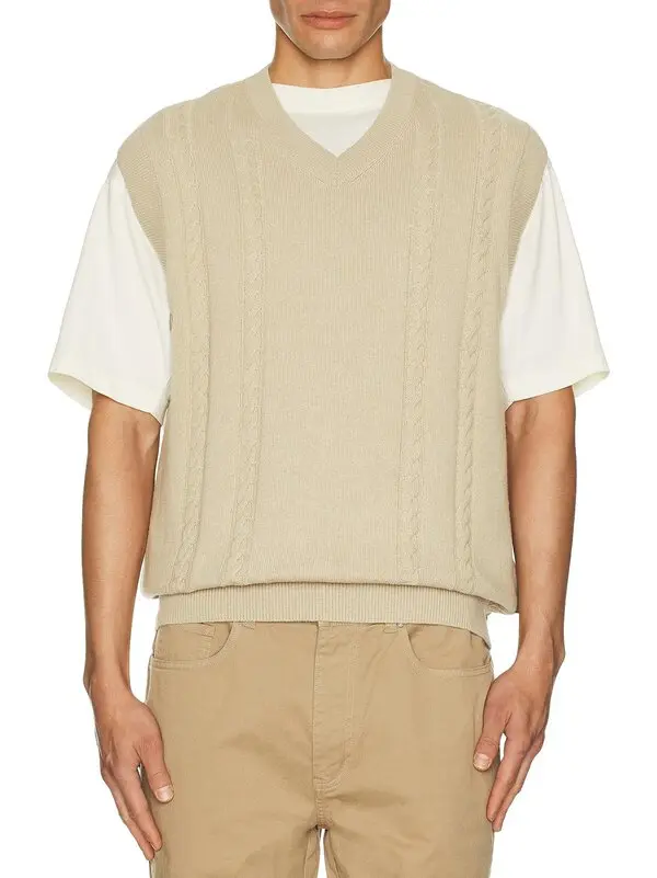 Barbour Navar Knitted Vest - Washed Stone