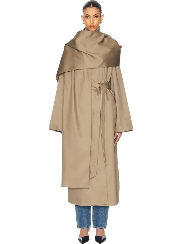 EAVES Yuna Trench Coat - Khaki Greige