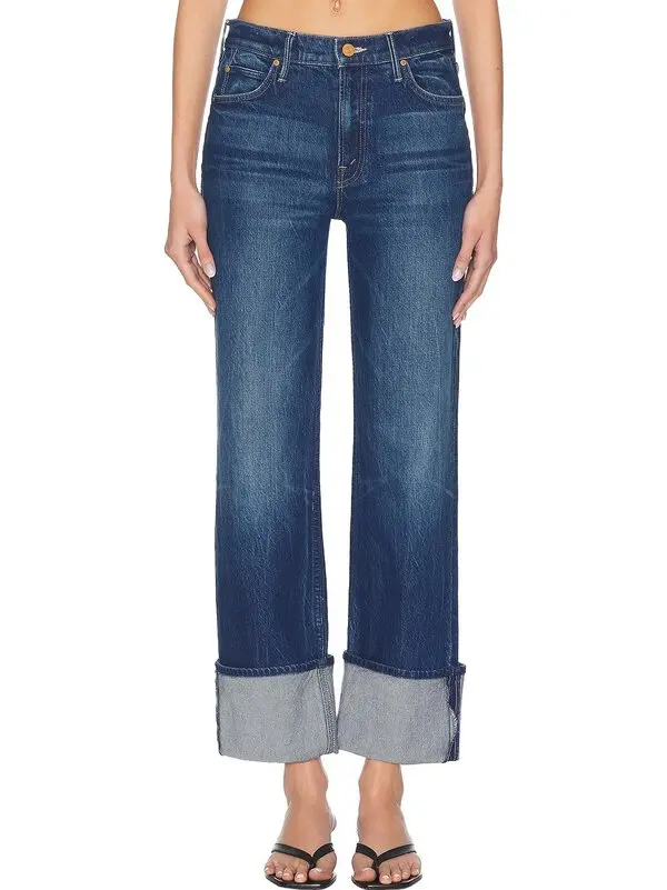 MOTHER The Checkerboard Duster Flood Cuff Jeans - Bunny Hop