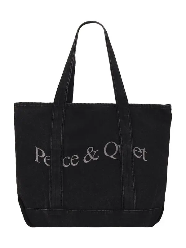 MUSEUM OF PEACE & QUIET Wordmark Denim Boat Tote - Black Wash