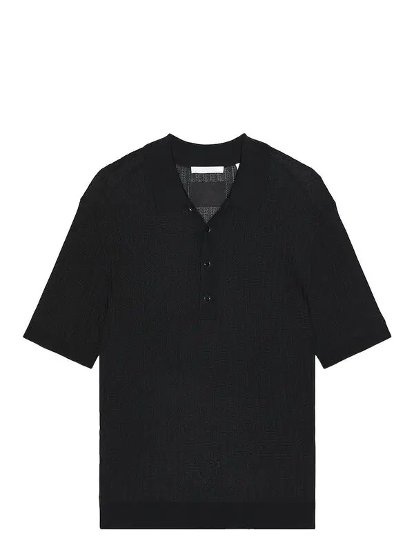 Helmut Lang Pointelle Polo - Black