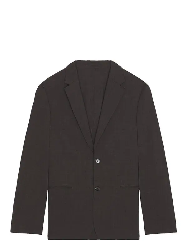 Theory Motion Wool Clinton Blazer In Charcoal - Brownwood Melange