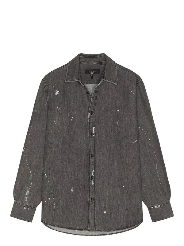 Rag & Bone Denim Matthew Shirt In Charcoal - Panited Charcoal