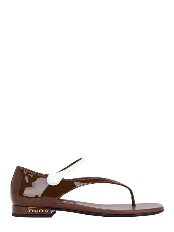 Miu Miu Thong Sandals - Palissandro & Bianco