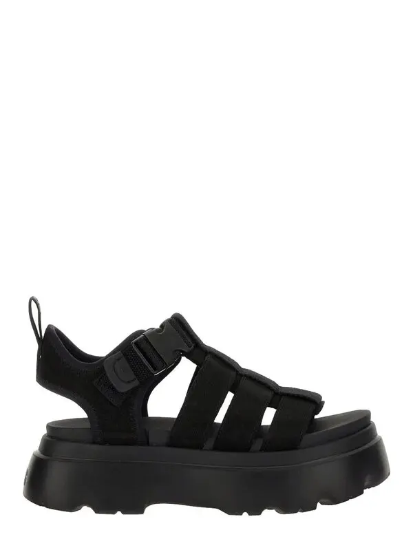 UGG Leather Platform Sandals - Black