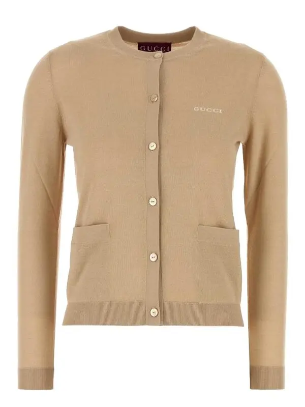 Gucci Beige Cashmere Blend Cardigan - Beige O Tan