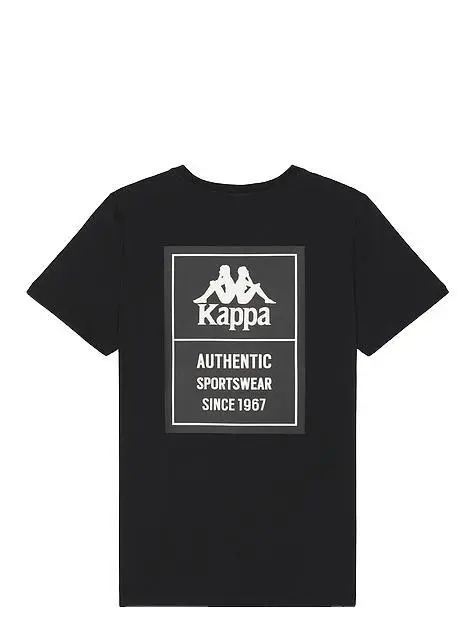 Kappa Authentic Novo Tee In Black - Black & White