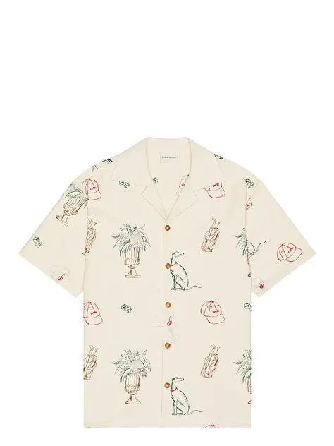 DRÃ´LE DE MONSIEUR Country Club Shirt In Cream - Ecru