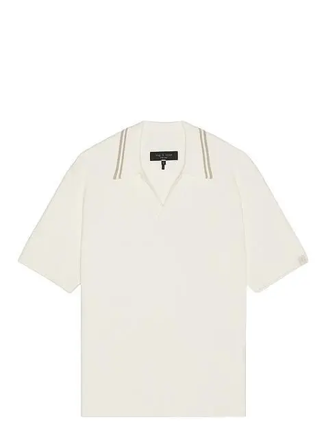Rag & Bone Rib Johnny Polo In Cream - Ivory