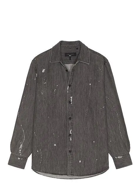 Rag & Bone Denim Matthew Shirt In Charcoal - Panited Charcoal