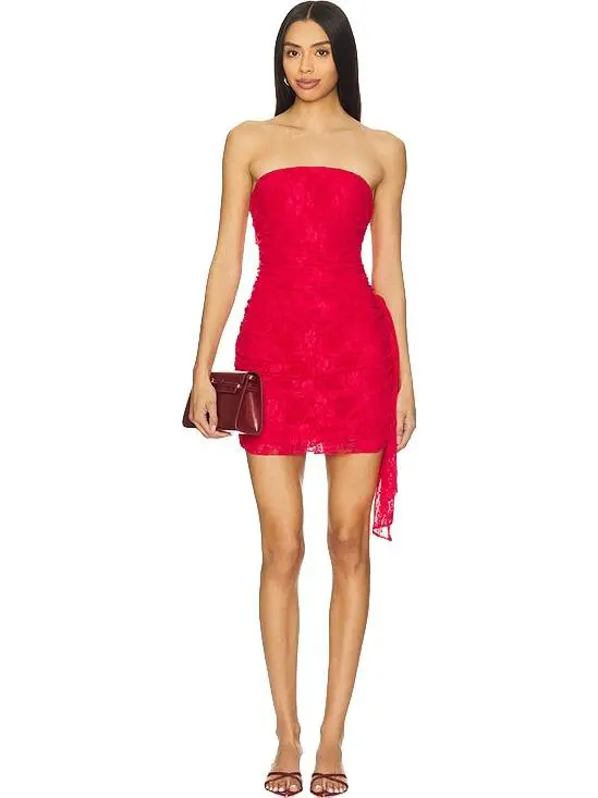 Amanda Uprichard Anja Mini Dress - Red Lace