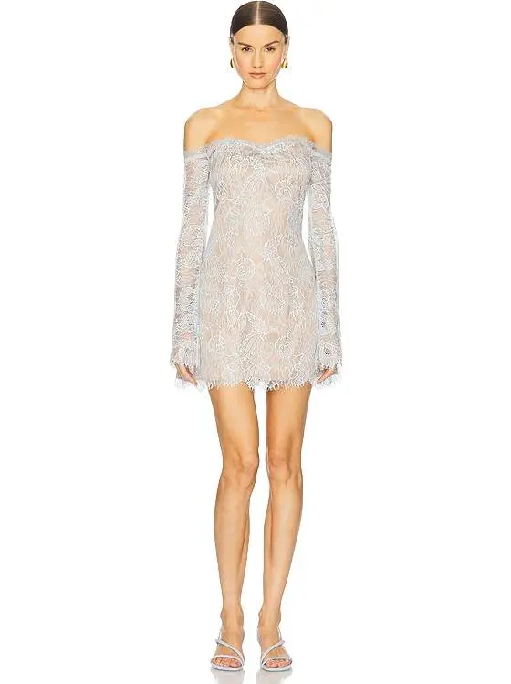 Retrofete Aino Lace Mini Dress - Ice Blue
