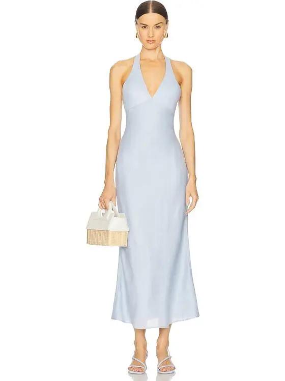 Bardot Paola Halter Midi Dress - Soft Blue
