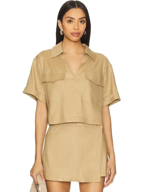 Astr The Label Deborah Top - Khaki