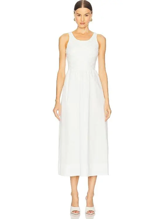 Bardot Bryony Lace Poplin Midi Dress - Orchid White