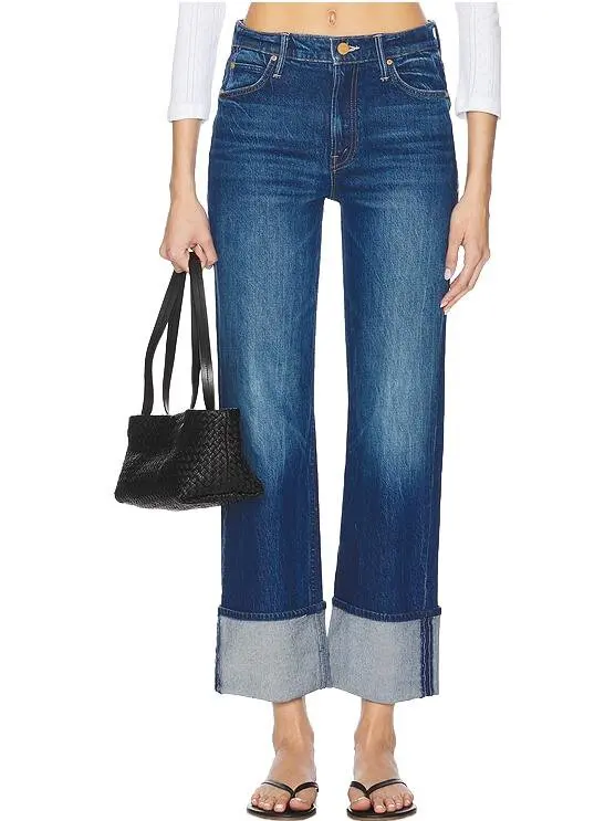 MOTHER The Checkerboard Duster Flood Cuff Jeans - Bunny Hop