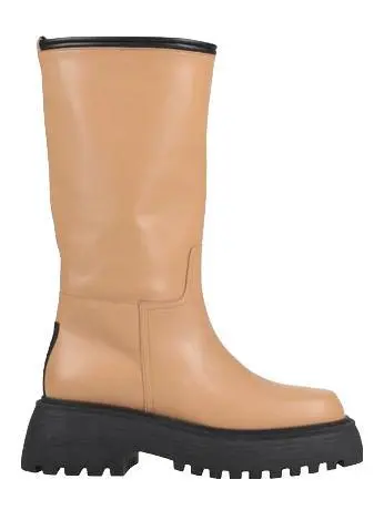 3JUIN Leather Two-tone Boots - Beige