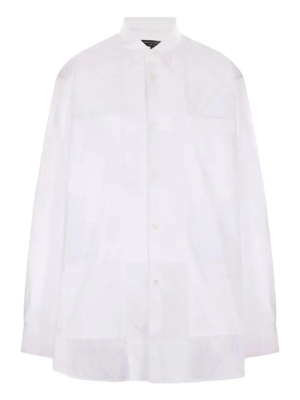 Comme Des Garçons Mesh-panelling Shirt - White
