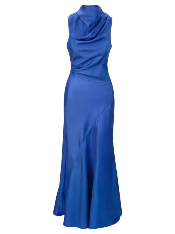 Staud Frida Silk Maxi Dress - Blue