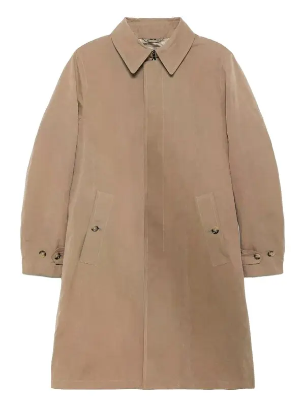 SEALUP Coated Mid-length Coat - Brown