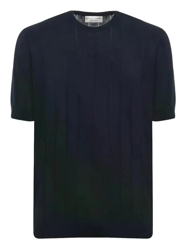 FILIPPO DE LAURENTIIS Ribbed-knit T-shirt - Blue