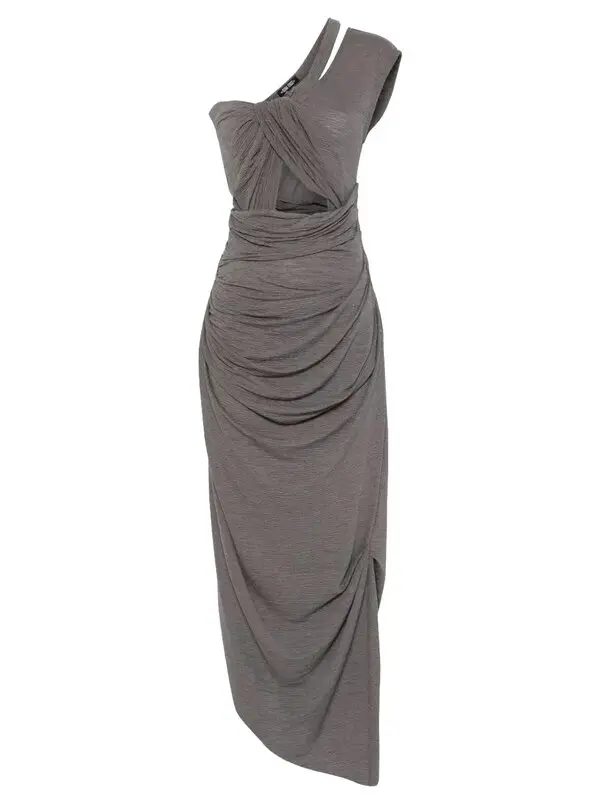 ELENA VELEZ Twisted Slip Midi Dress - Grey