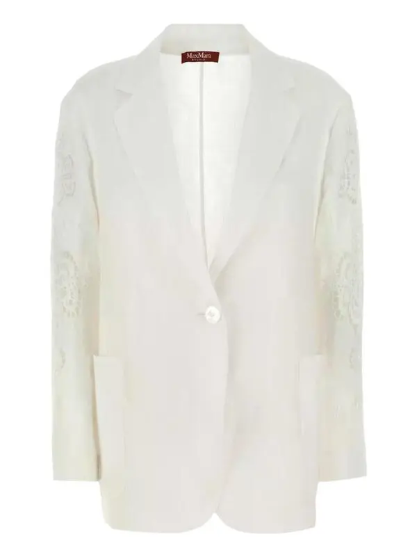 Max Mara Angizia Embroidered-sleeve Blazer - White