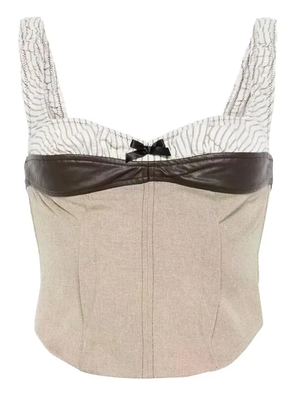 ELENA VELEZ Corset-style Top - Brown