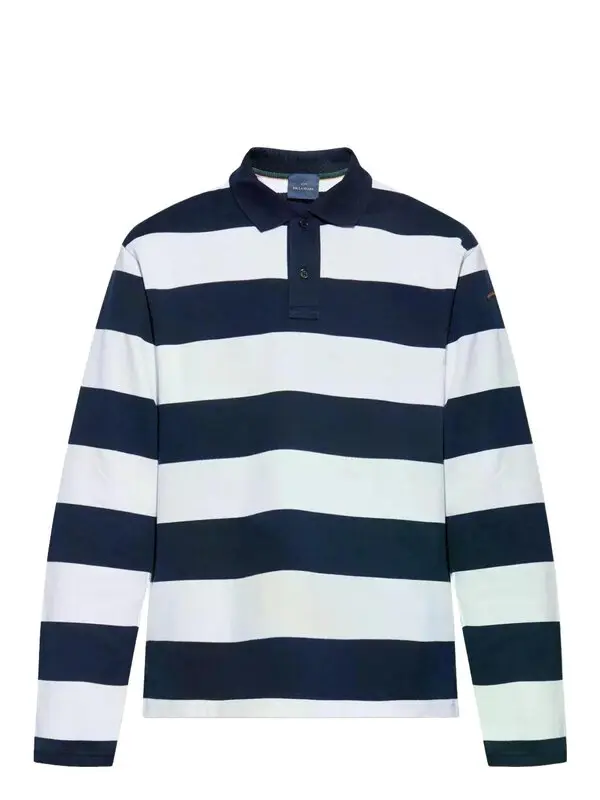 Paul & Shark Striped Long-sleeve Polo Shirt - Blue