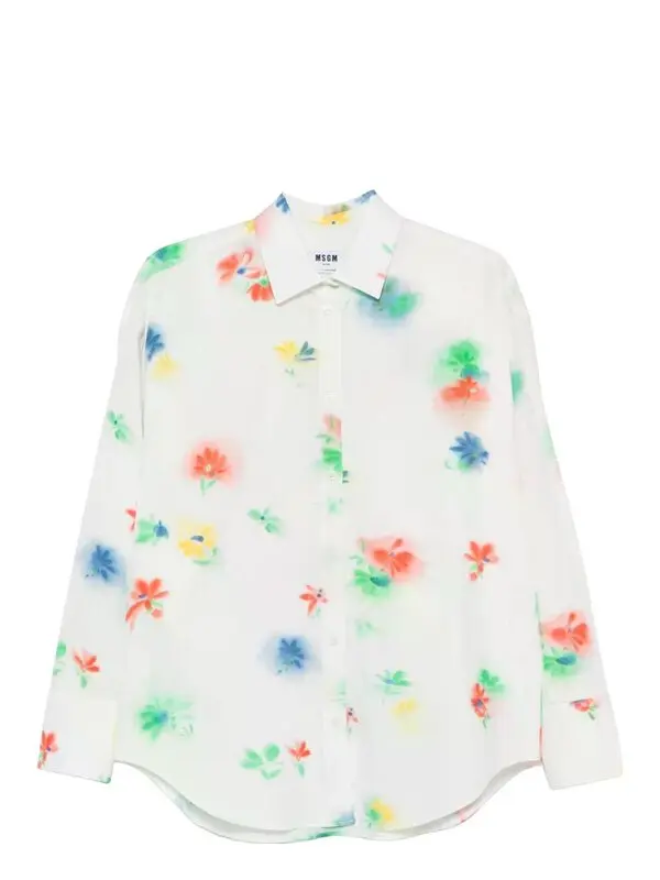 MSGM Floral-print Shirt - White