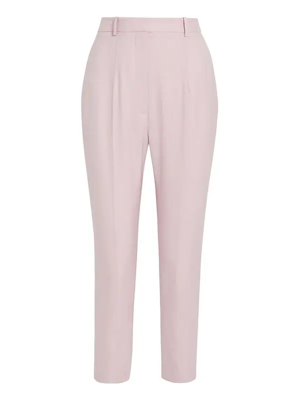 Alexander McQueen Cropped Slim-leg Wool-twill Trousers - Pastel Pink