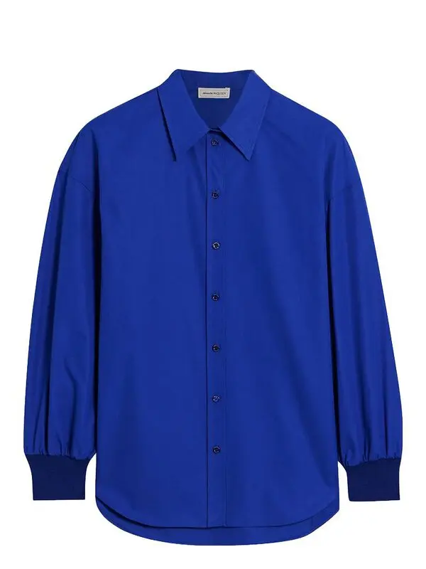 Alexander McQueen Cotton-poplin Shirt - Bright Blue
