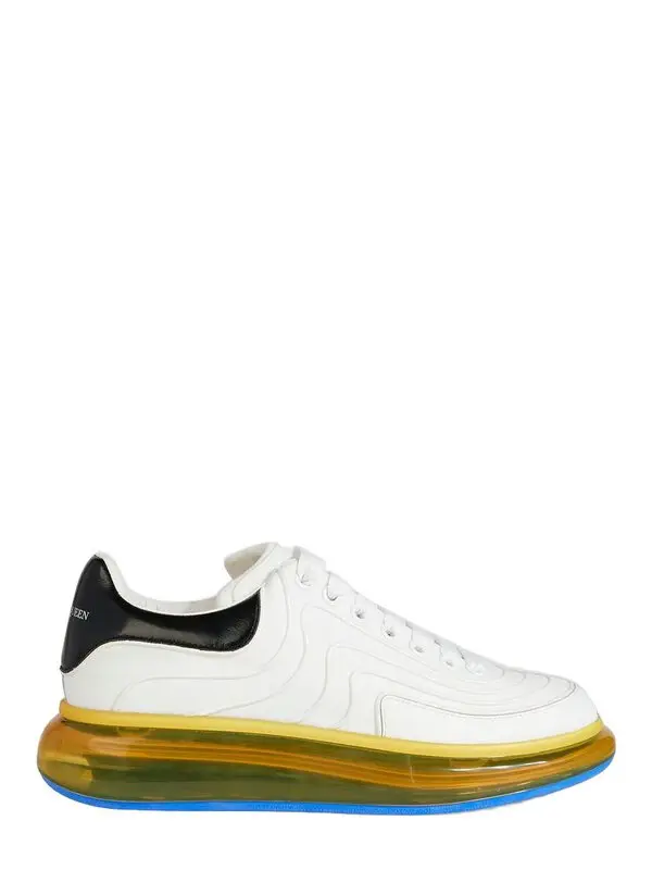 Alexander McQueen Wave Stretch-knit And Leather Sneakers - White