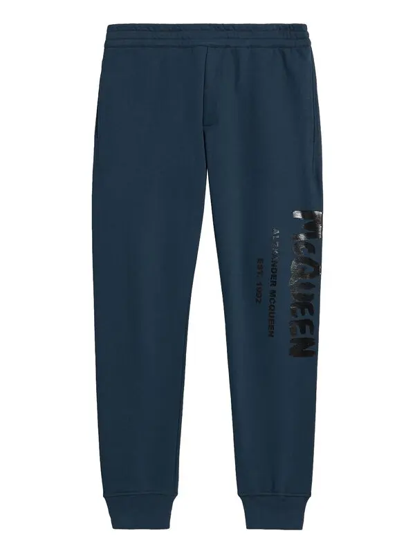 Alexander McQueen Logoprint French Cottonterry Sweatpants - Navy