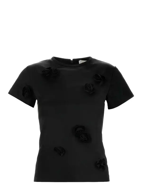 Sportmax Mendoza Floral-appliqué Top - Black