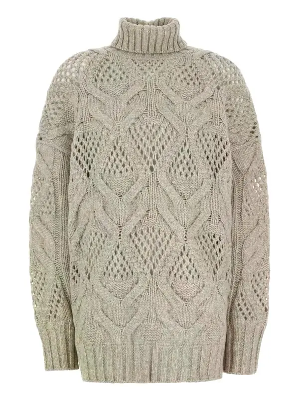 Sportmax Chunky Cable-knit Roll-neck Jumper - Neutrals