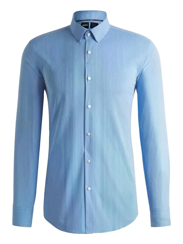 BOSS Striped Button-up Shirt - Blue